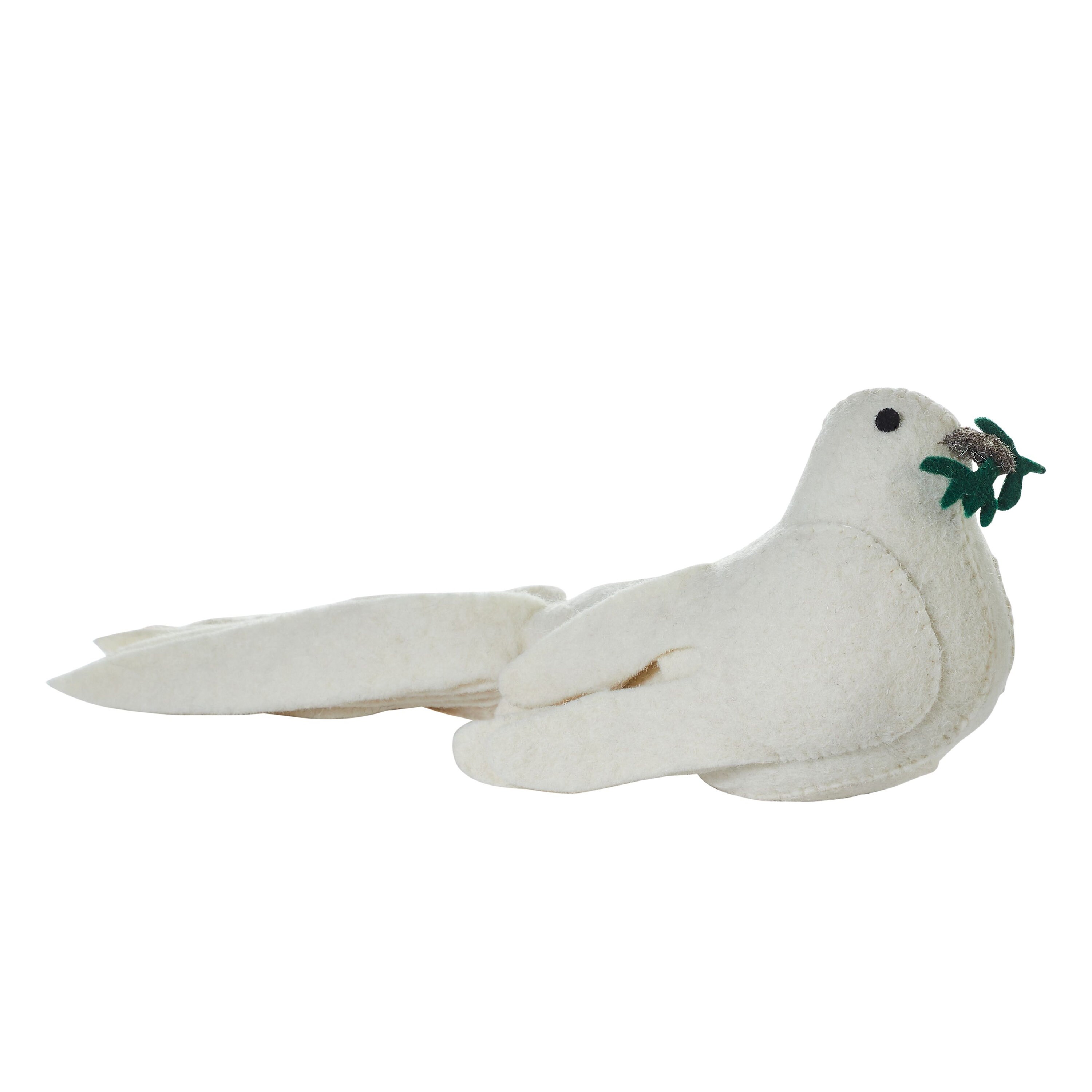 Handcrafted Felted Wool Dove Tree Topper: Eco-friendly Christmas ...