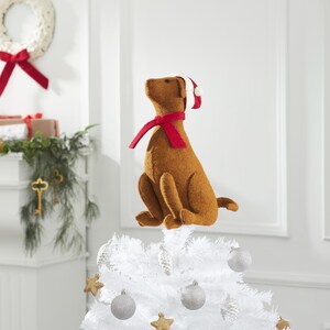 Dog Christmas Tree Topper With Santa Hat Christmas, Lab Tree Topper in ...