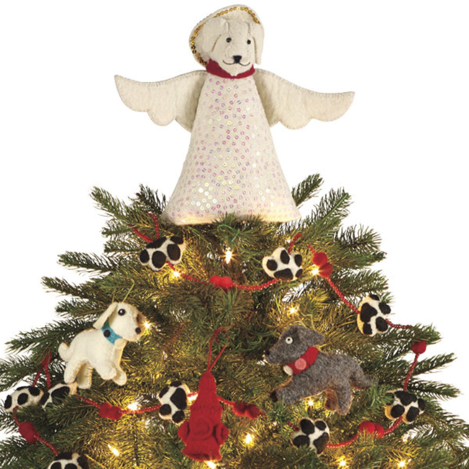 Handmade Felt Tree Topper Dog Angel in White - Etsy