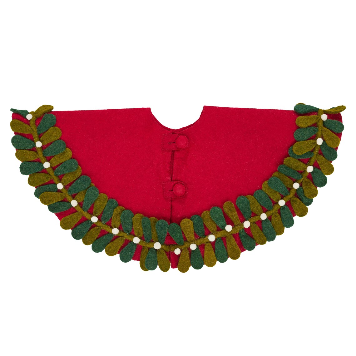 26-inch Luxury Mini Christmas Tree Skirt With Mistletoe Border ...