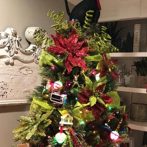 Black Lab With Santa Hat Christmas Tree Topper in Hand Felted Wool, Dog ...