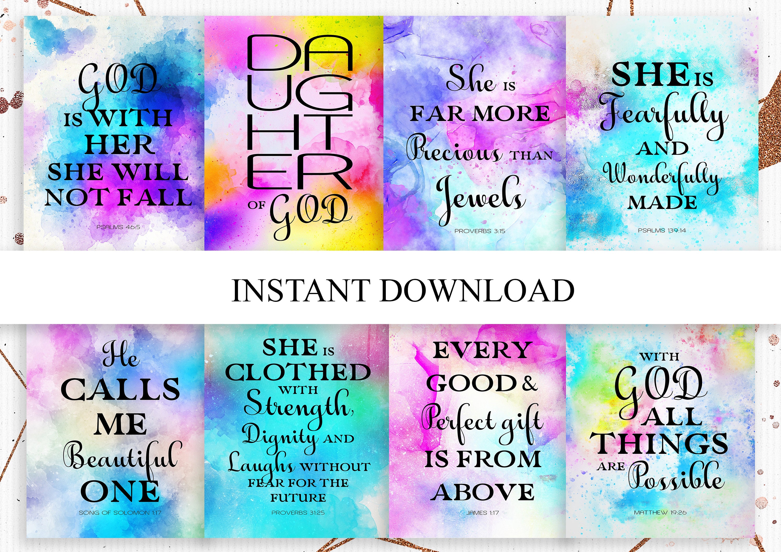 Girls Scripture Wall Arts Printable-bible Verse for Girls-teen - Etsy ...
