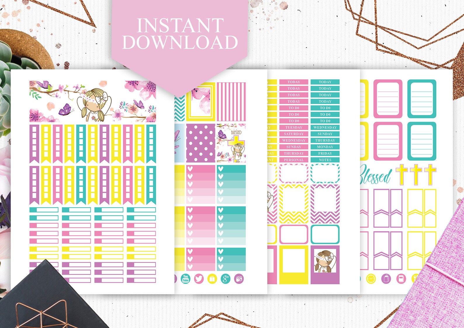 Angel Planner Stickers-religious Planner Stickers-butterfly - Etsy