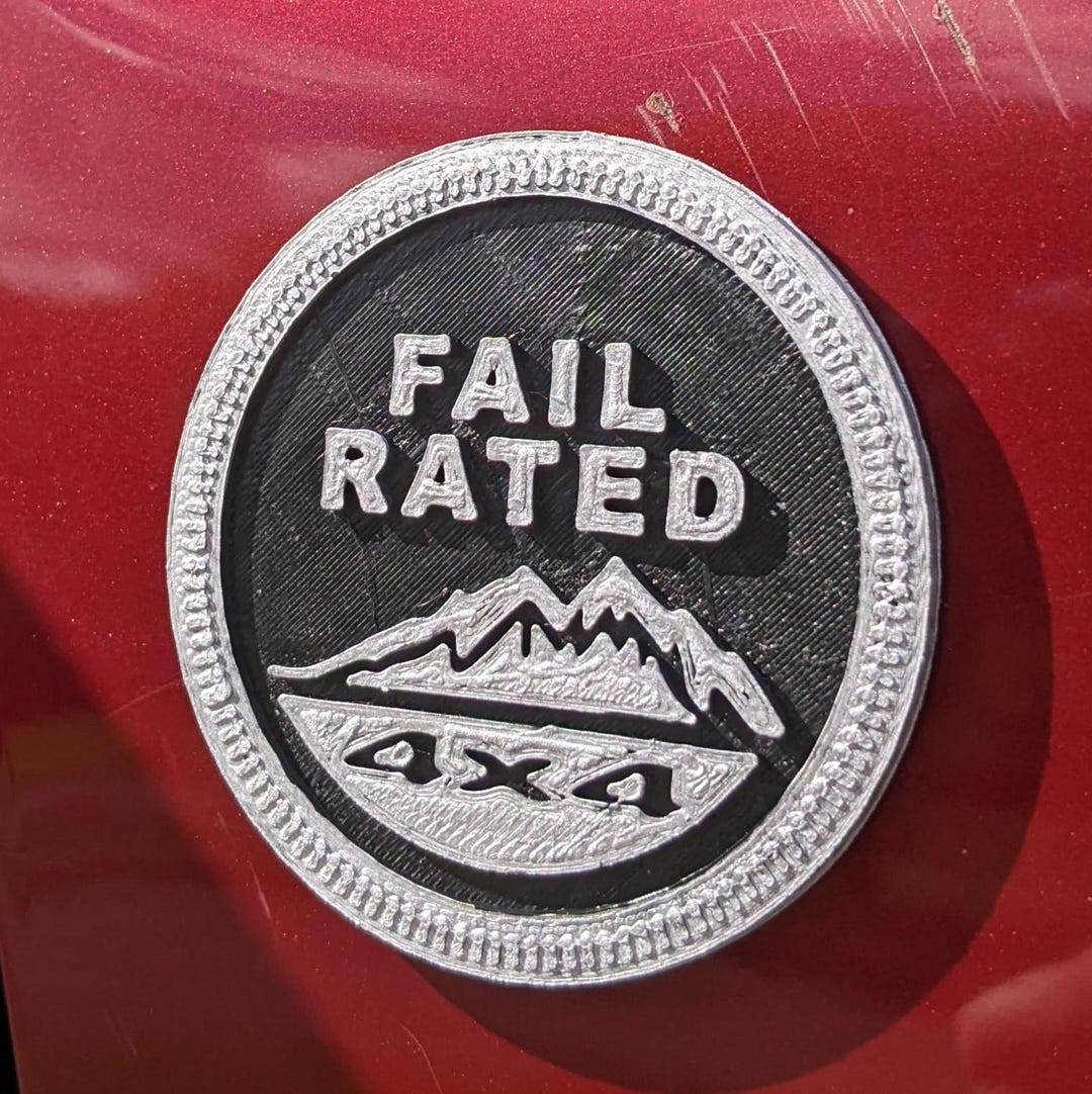 FAIL RATED Badge/emblem for Jeep and Other 4x4s - Etsy