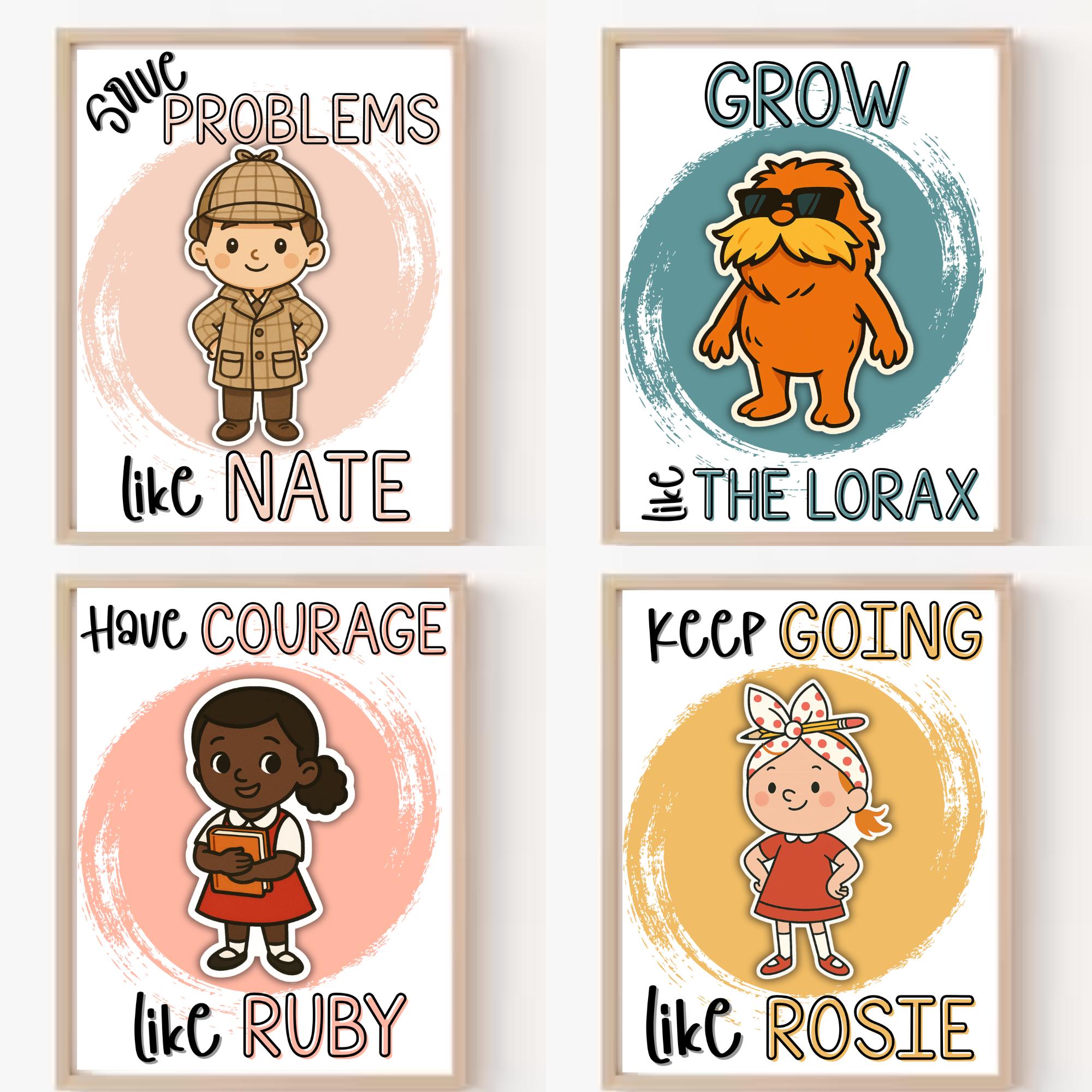 Positive Character Affirmation Posters | Calm Colors | 15 Book-inspired ...