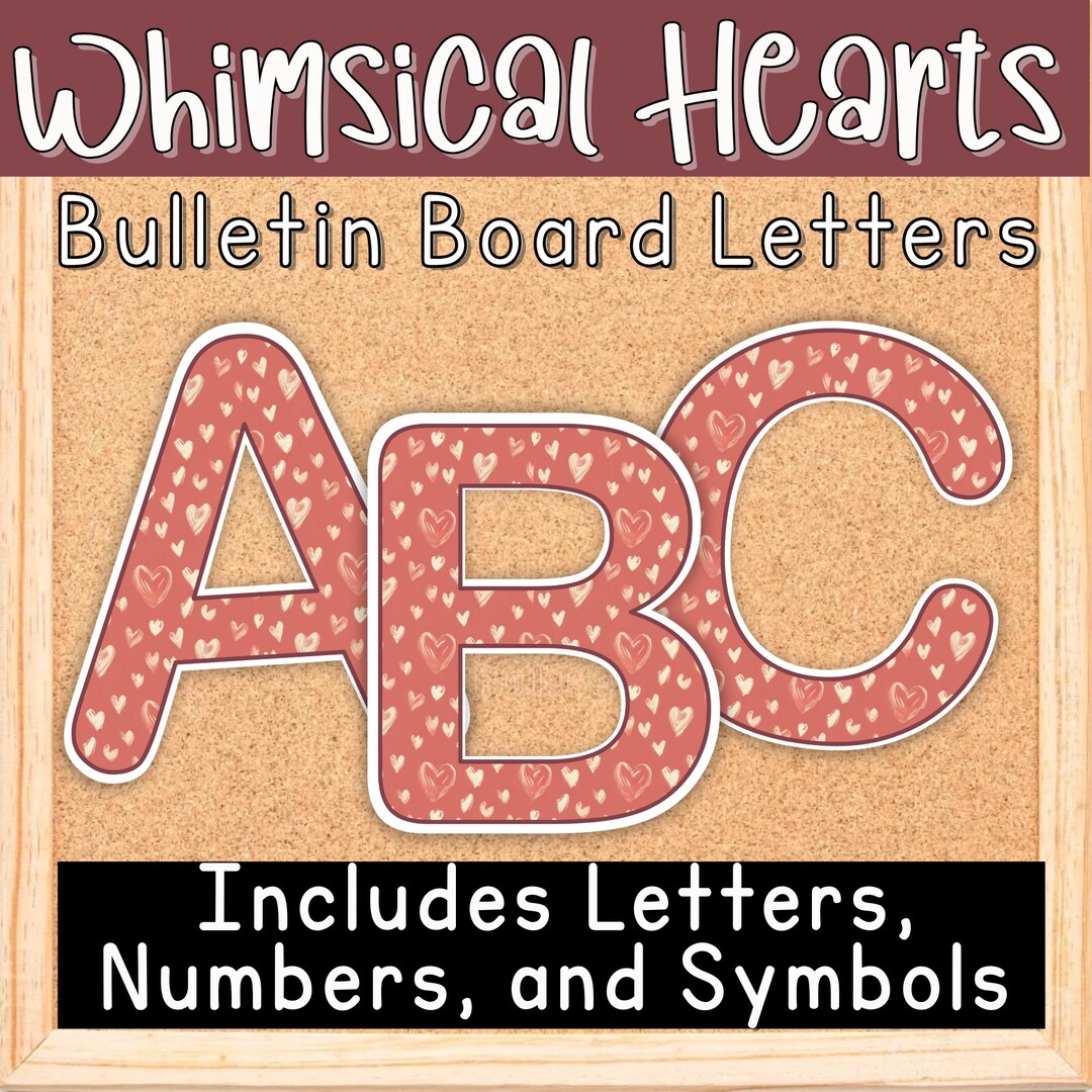 Whimsical Hearts Bulletin Board Letters – Warm & Playful Alphabet - Etsy