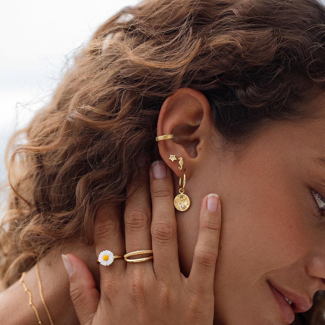 Gold Wave Cuff No Piercing,handmade Gold Jewelry for Summer,minimalist ...