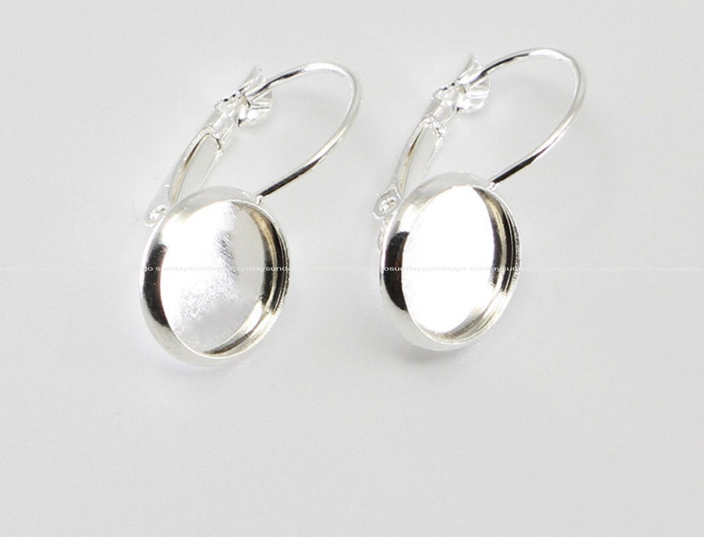Bezel Silver French Earring Base Stainless Steel Earring Blank Trays ...