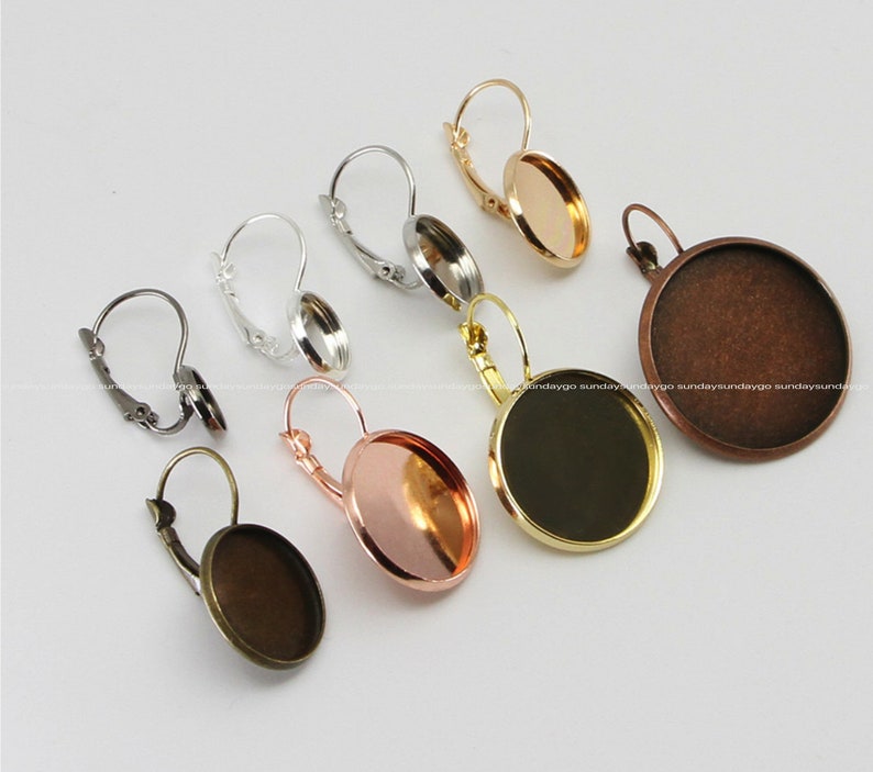 Bezel Silver French Earring Base Stainless Steel Earring Blank - Etsy