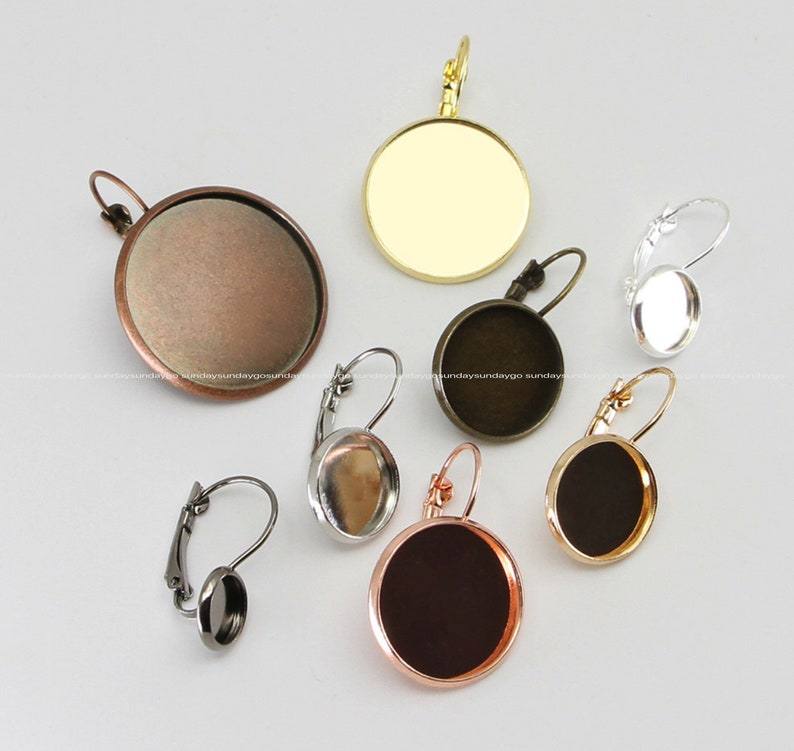 Bezel Silver French Earring Base Stainless Steel Earring Blank Trays ...