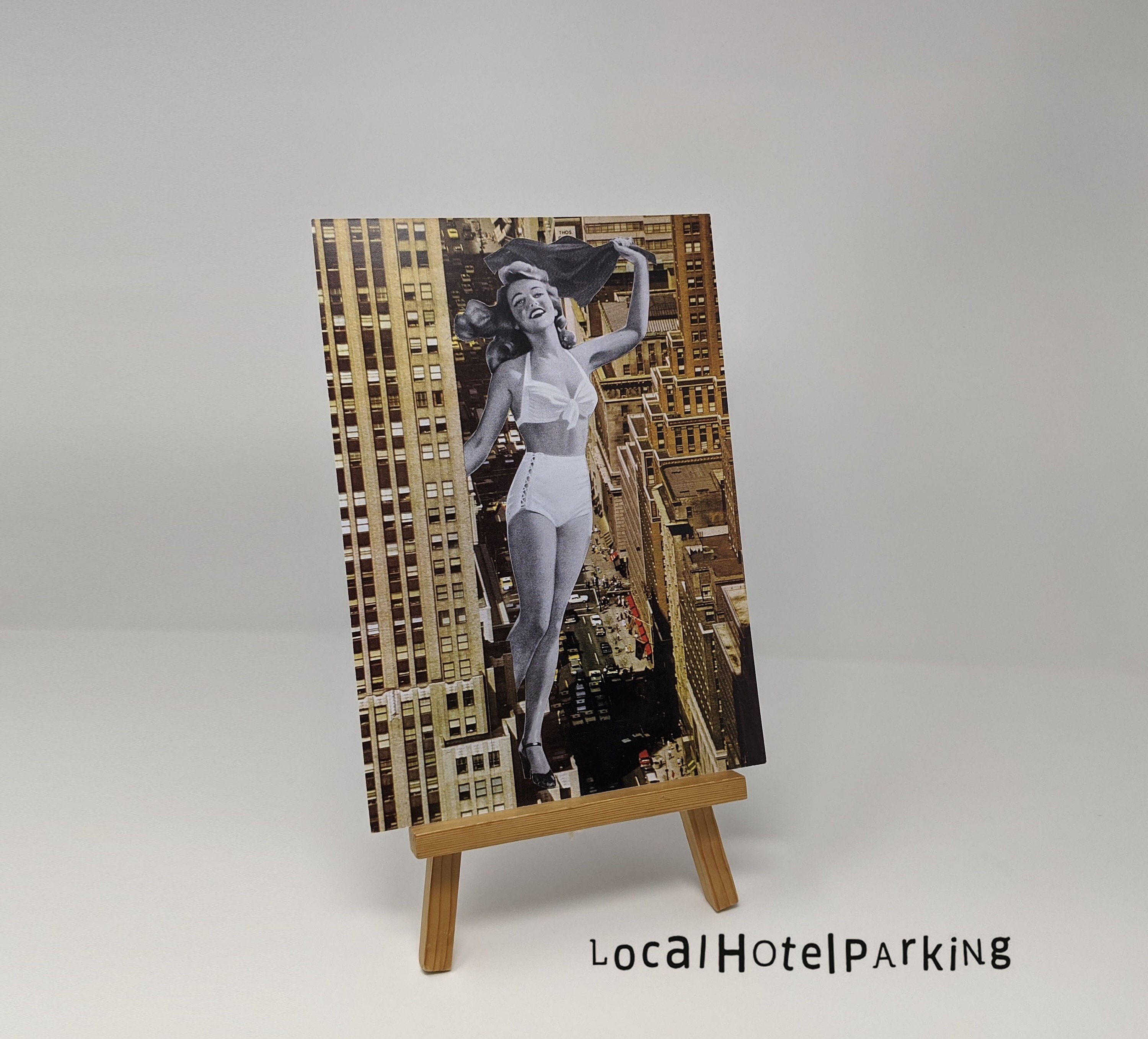 Pin Up hand cut collage art print by LocalHotelParking | Etsy
