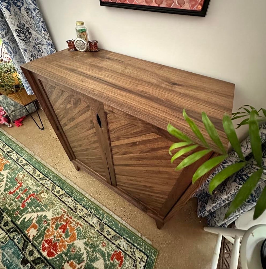 The Reynold / Modern Walnut Bar Cabinet / Mid Century Modern Cabinet ...