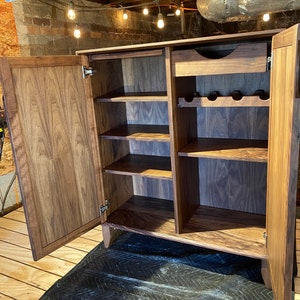 The Steirwalt / Modern Walnut Bar Cabinet / Walnut Bar Cabinet / Liquor ...