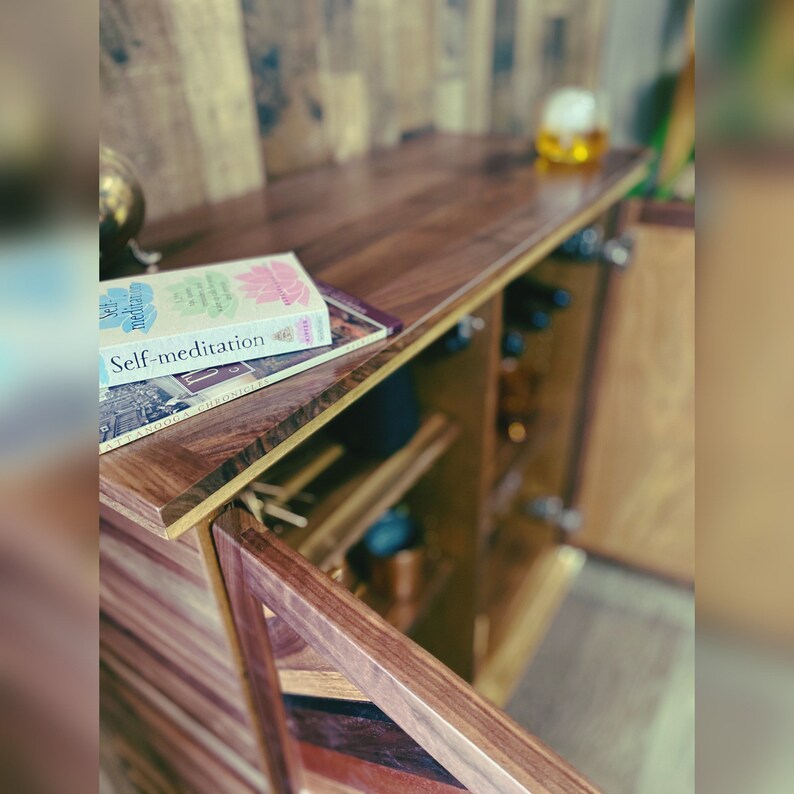 Double Door Locking Walnut Coffee Bar / Coffee Bar / Liquor | Etsy