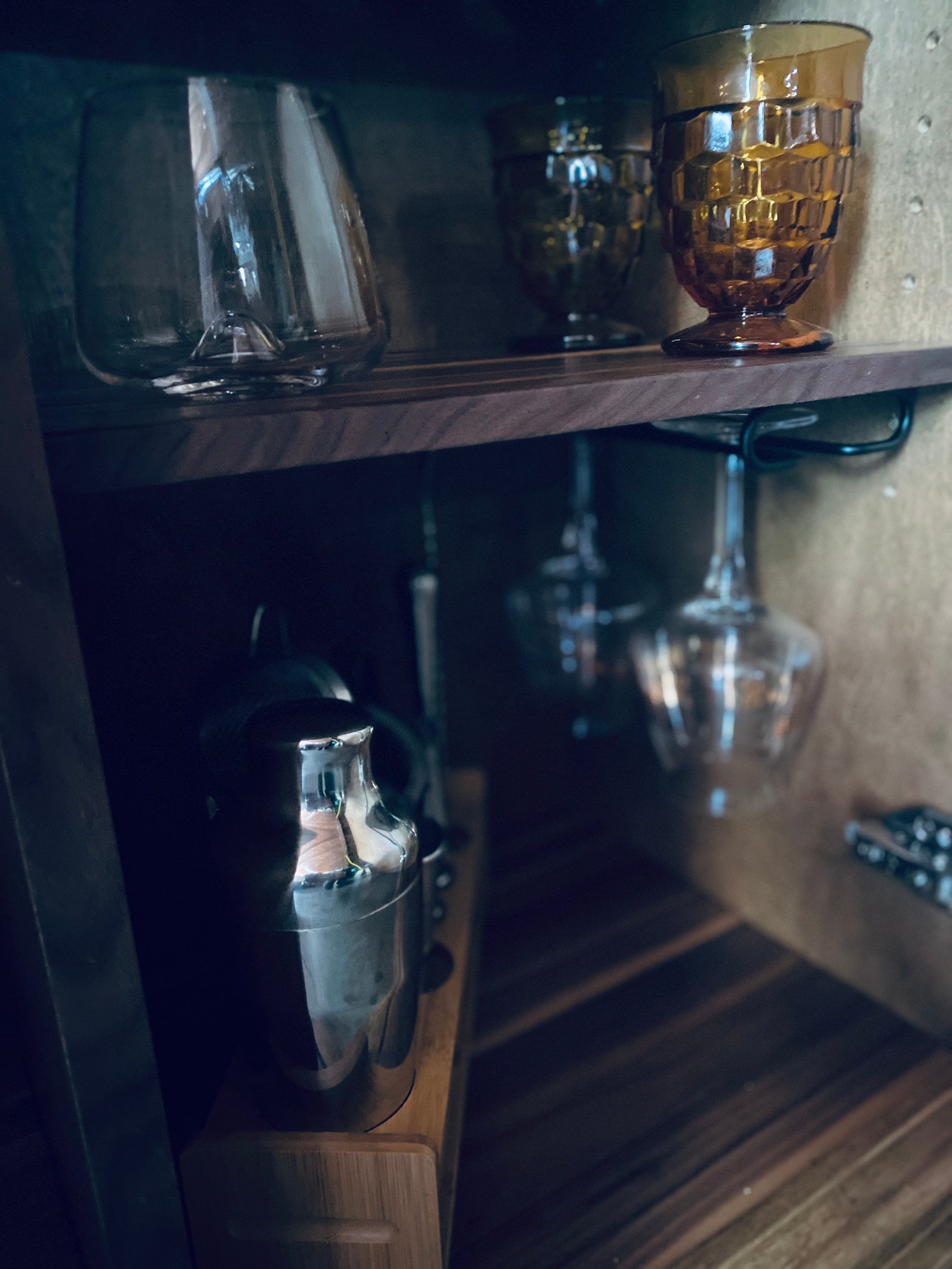 Double Door Locking Walnut Coffee Bar Cabinet/ Bar Cabinet / - Etsy