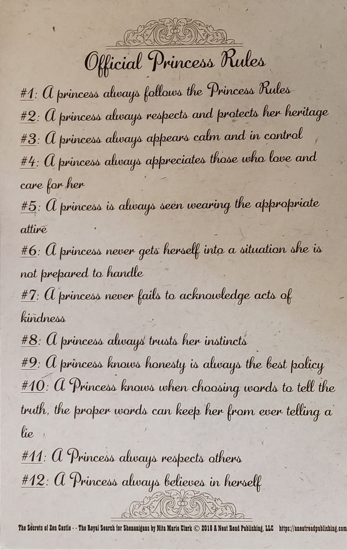 Official Princess Rules Poster (11 In. X 17 In.) - Etsy