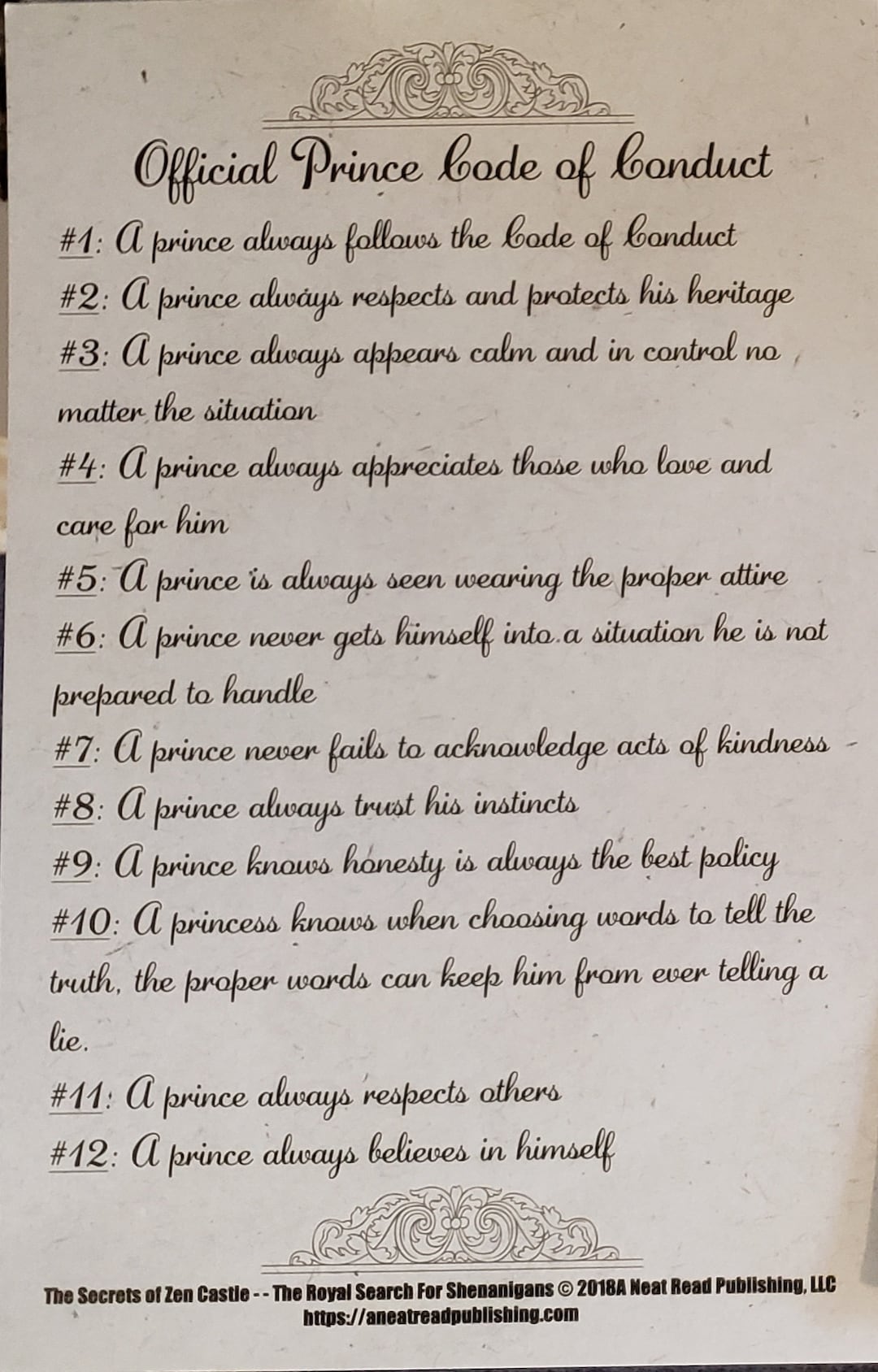 Official Prince Code of Conduct Poster (11 In. X 17 In.) - Etsy