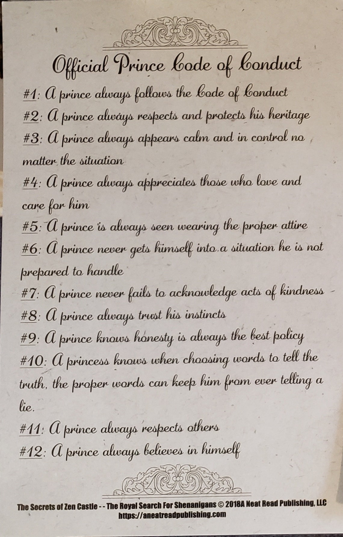 Official Prince Code of Conduct Poster (11 In. X 17 In.) - Etsy