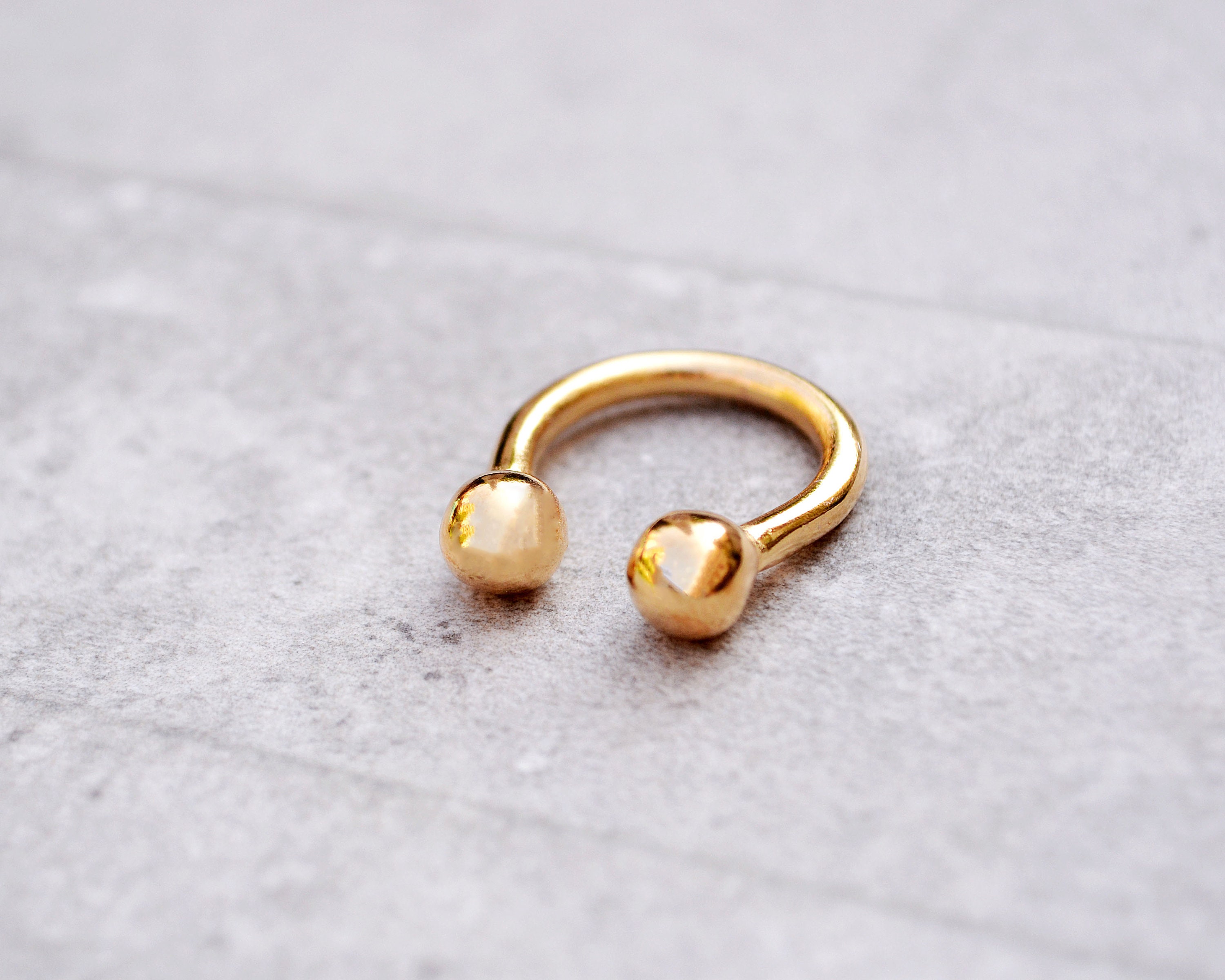 U Shaped Ring/u-ring/sphere Ring/double Ball Ring/ball - Etsy Canada