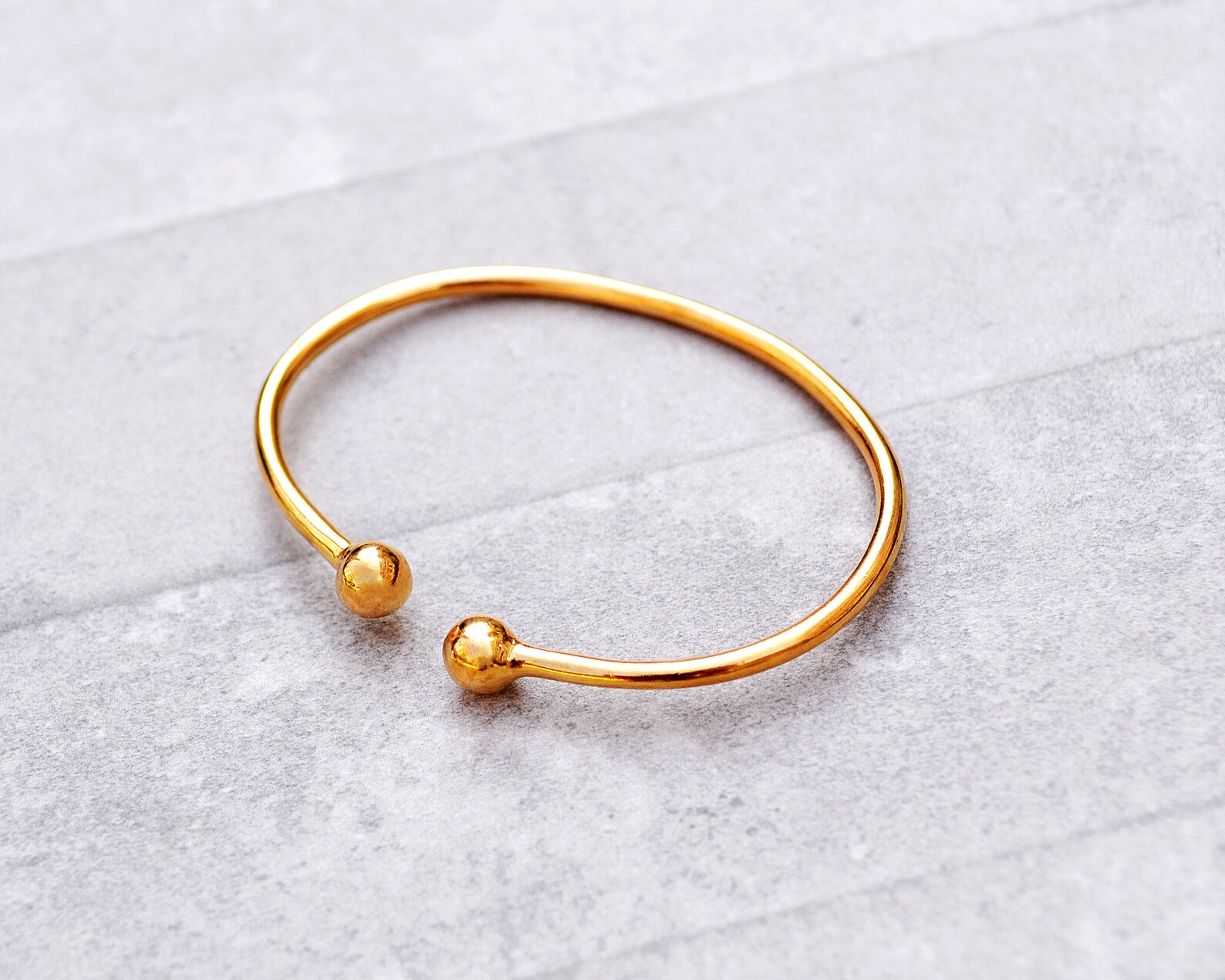 Open Bangle Bracelet /U Shape/double Ball Cuff/open Cuff - Etsy