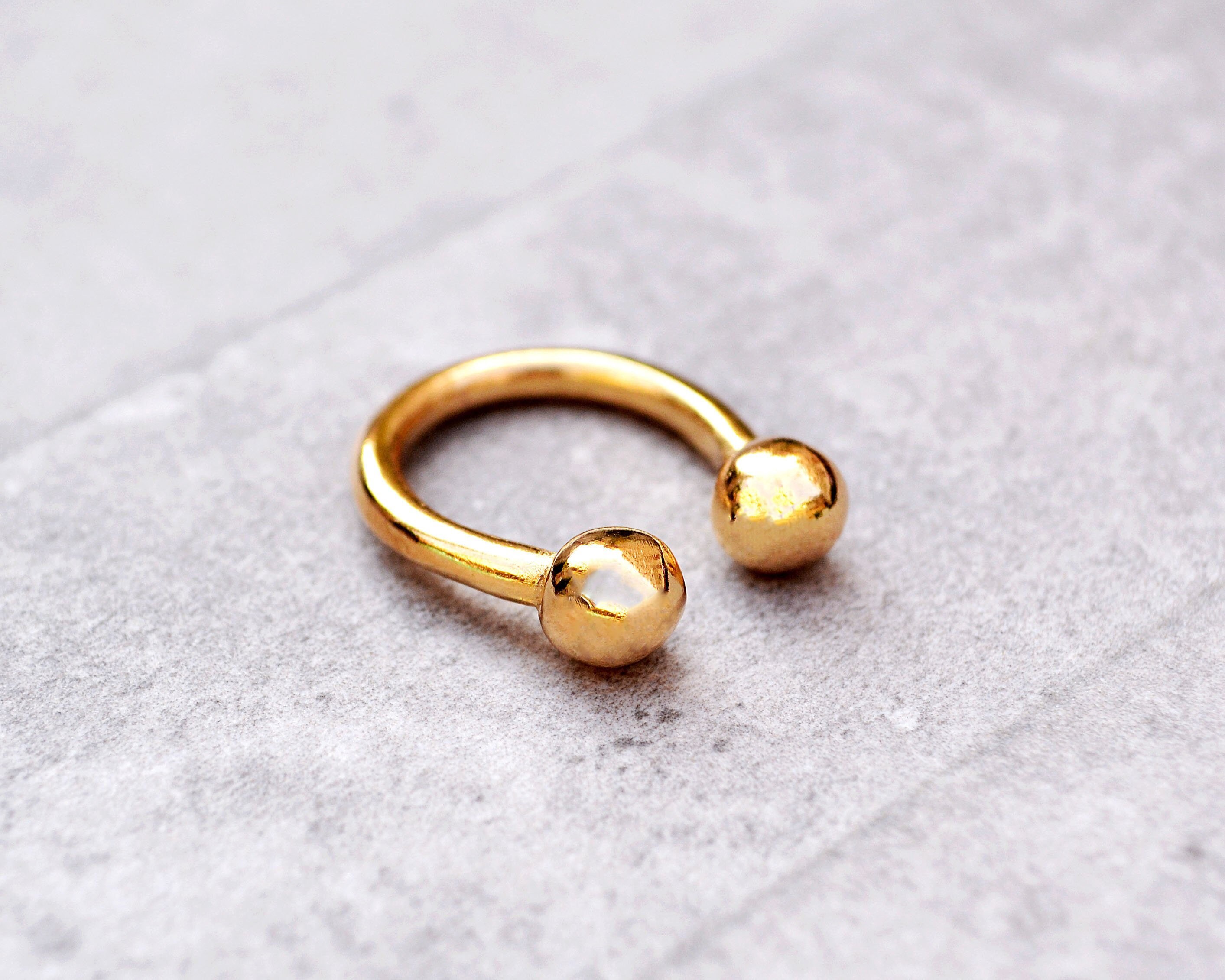 U Shaped Ring/u-ring/sphere Ring/double Ball Ring/ball - Etsy Canada