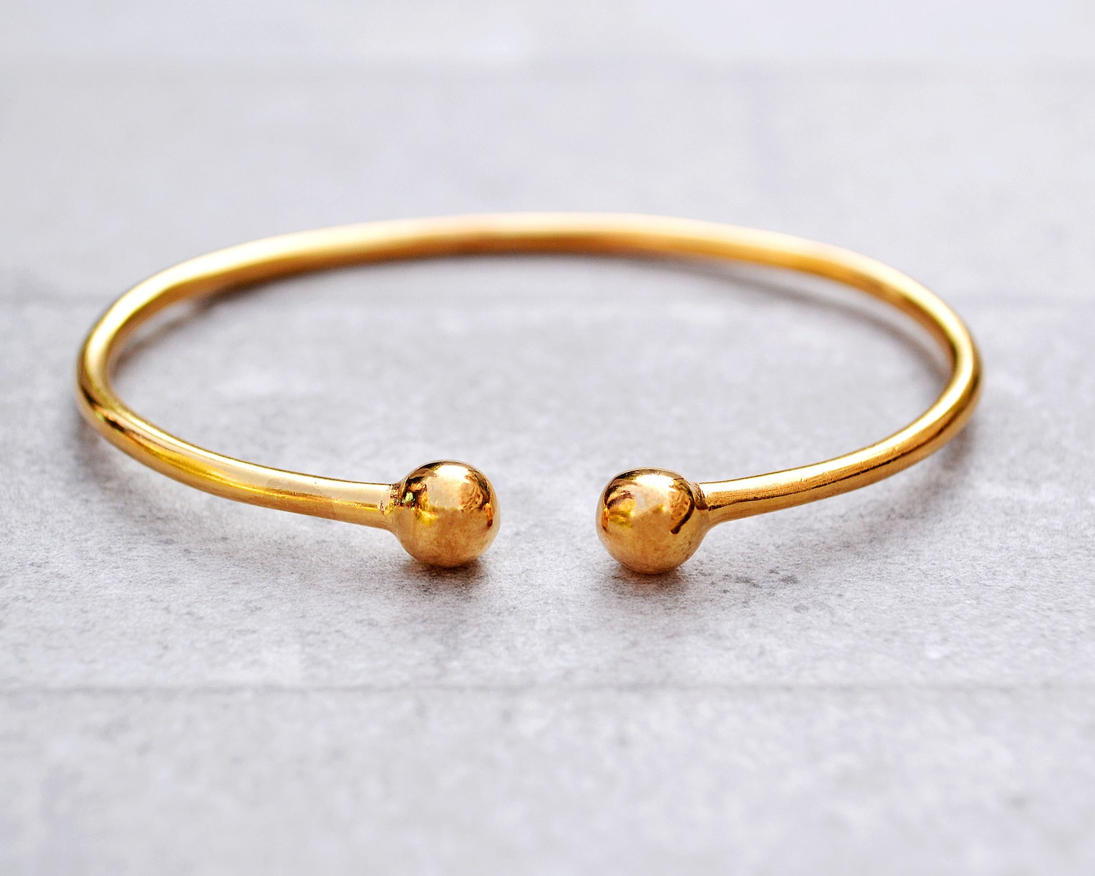 Open Bangle Bracelet /U Shape/double Ball Cuff/open Cuff | Etsy