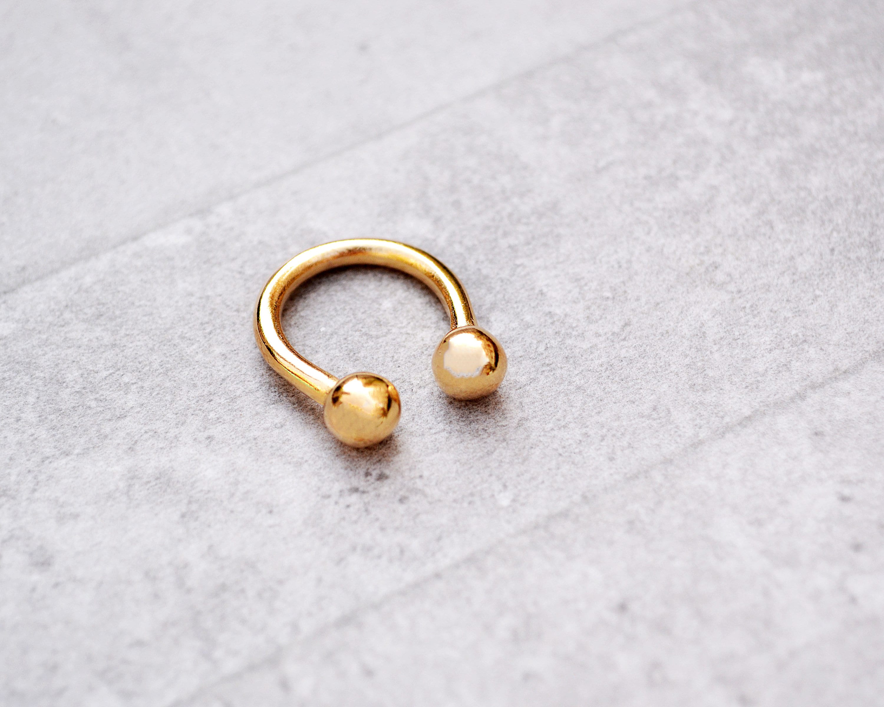 U Shaped Ring/u-ring/sphere Ring/double Ball Ring/ball - Etsy Canada