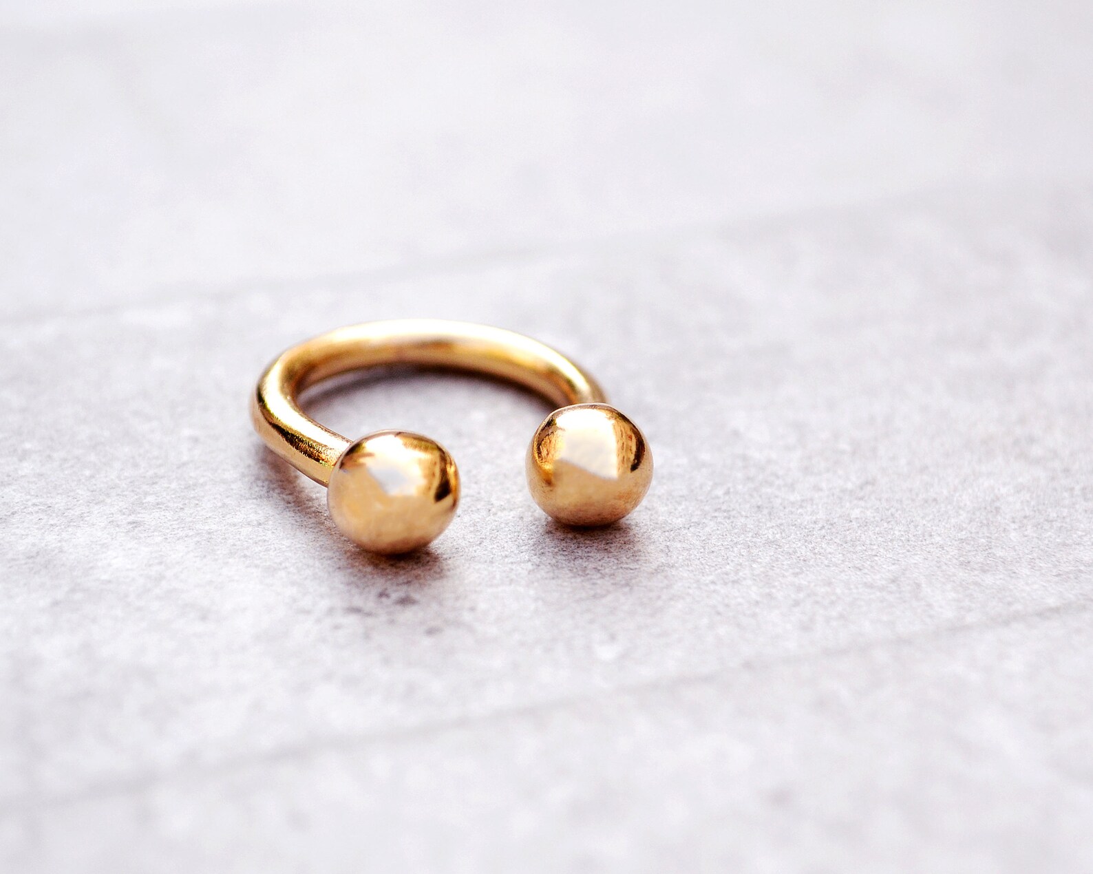 U Shaped Ring/u-ring/sphere Ring/double Ball Ring/ball - Etsy Canada