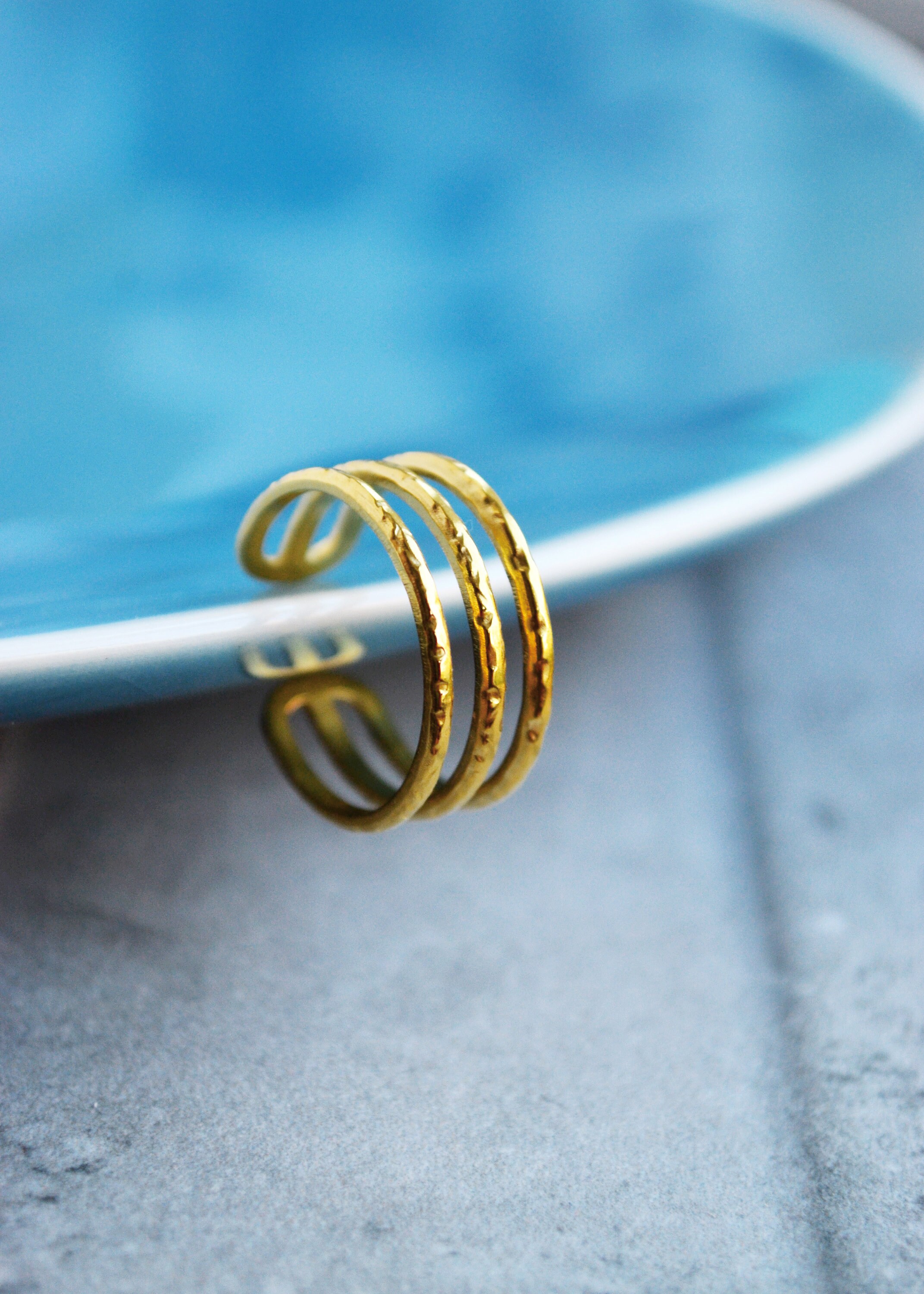 Three Lines Ring/double Sided Ring/women Stacking Chevalier - Etsy