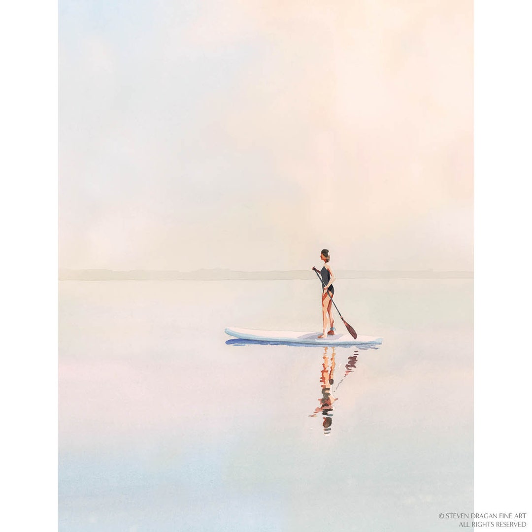 Paddleboarder - Giclee Print - Etsy