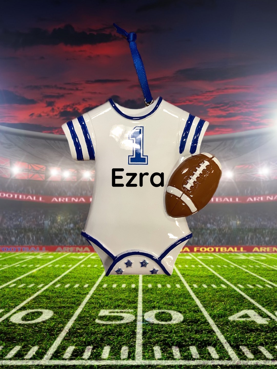 Personalized Baby Football Ornament - Etsy