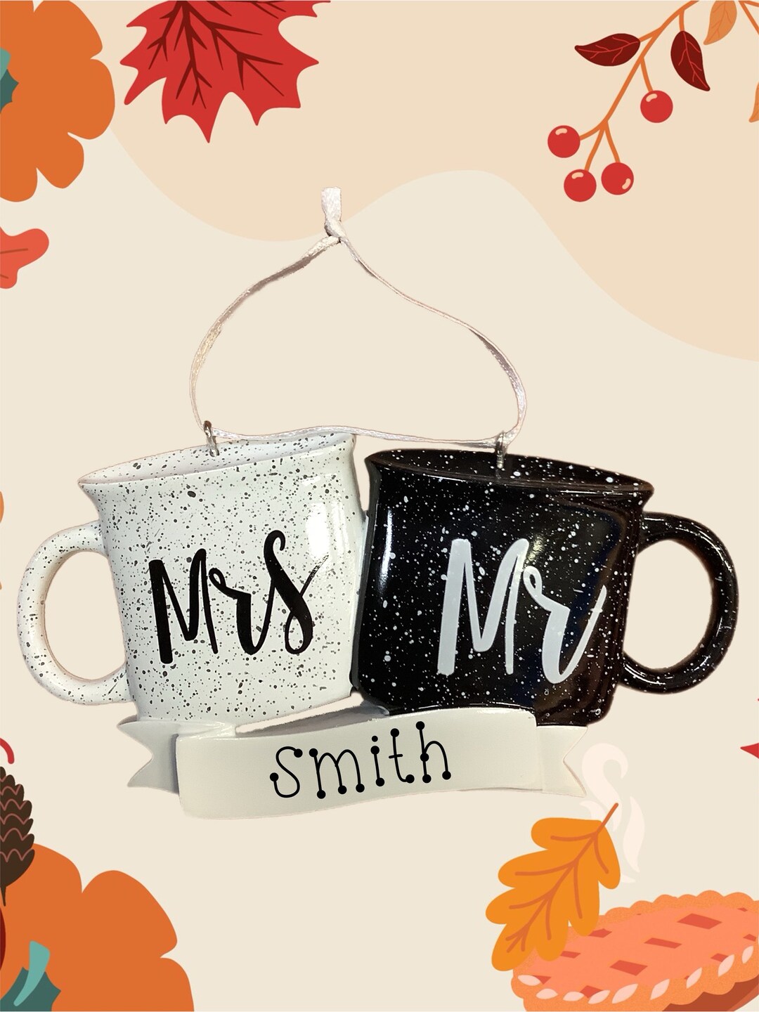 Mrs. and Mr. Mugs Personalized Ornament - Etsy