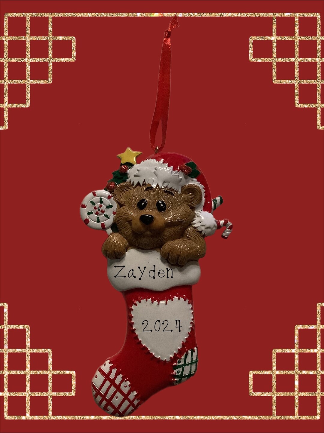 Baby Heart Stocking Personalized Ornament - Etsy