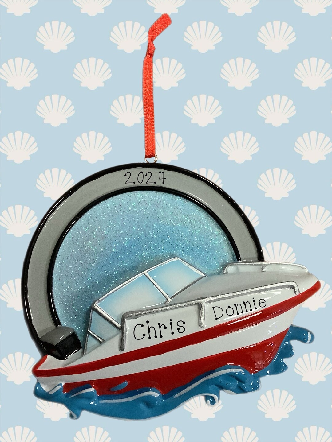 Power Boat Personalized Ornament - Etsy
