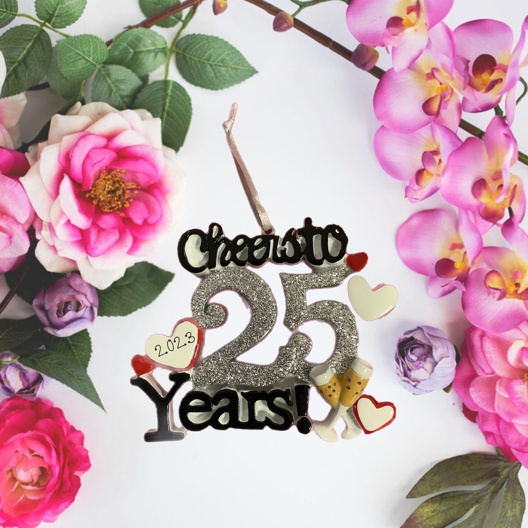 Cheers to 25 Years Announcement Personalized Ornament - Etsy