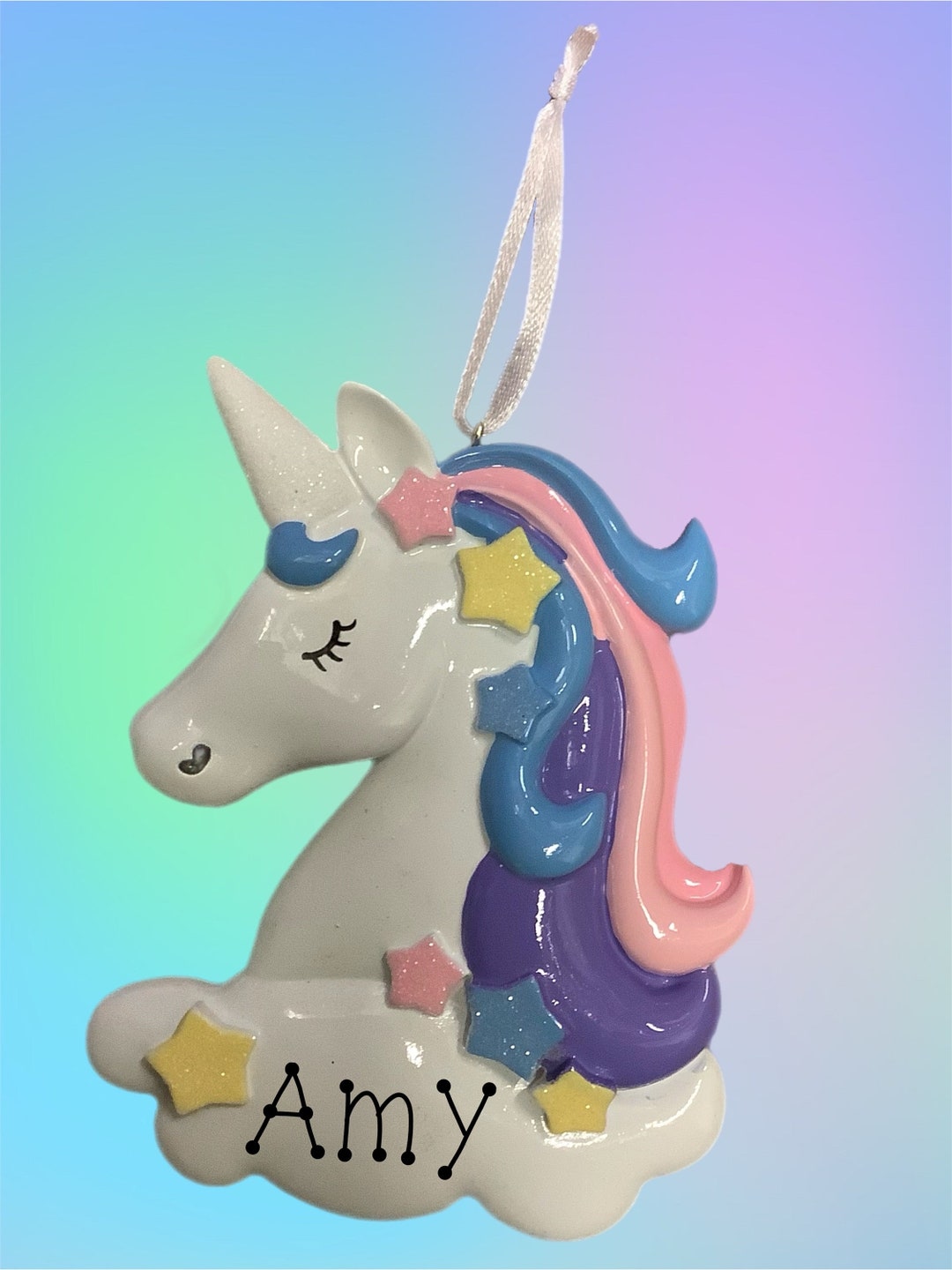 Unicorn Personalized Ornament - Etsy