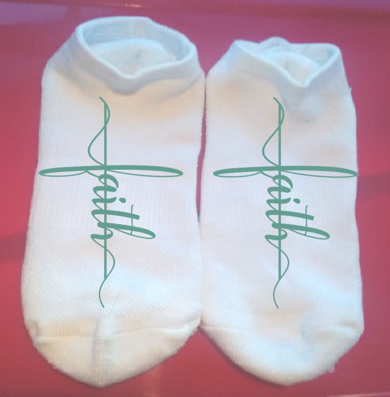 Faith on Cross Inspirational Socks Lucky Socks Custom - Etsy