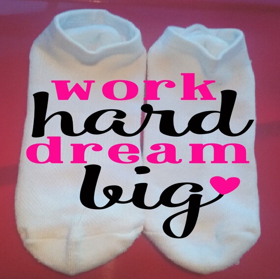 Work Hard Dream Big Motivational Socks Lucky Socks | Etsy