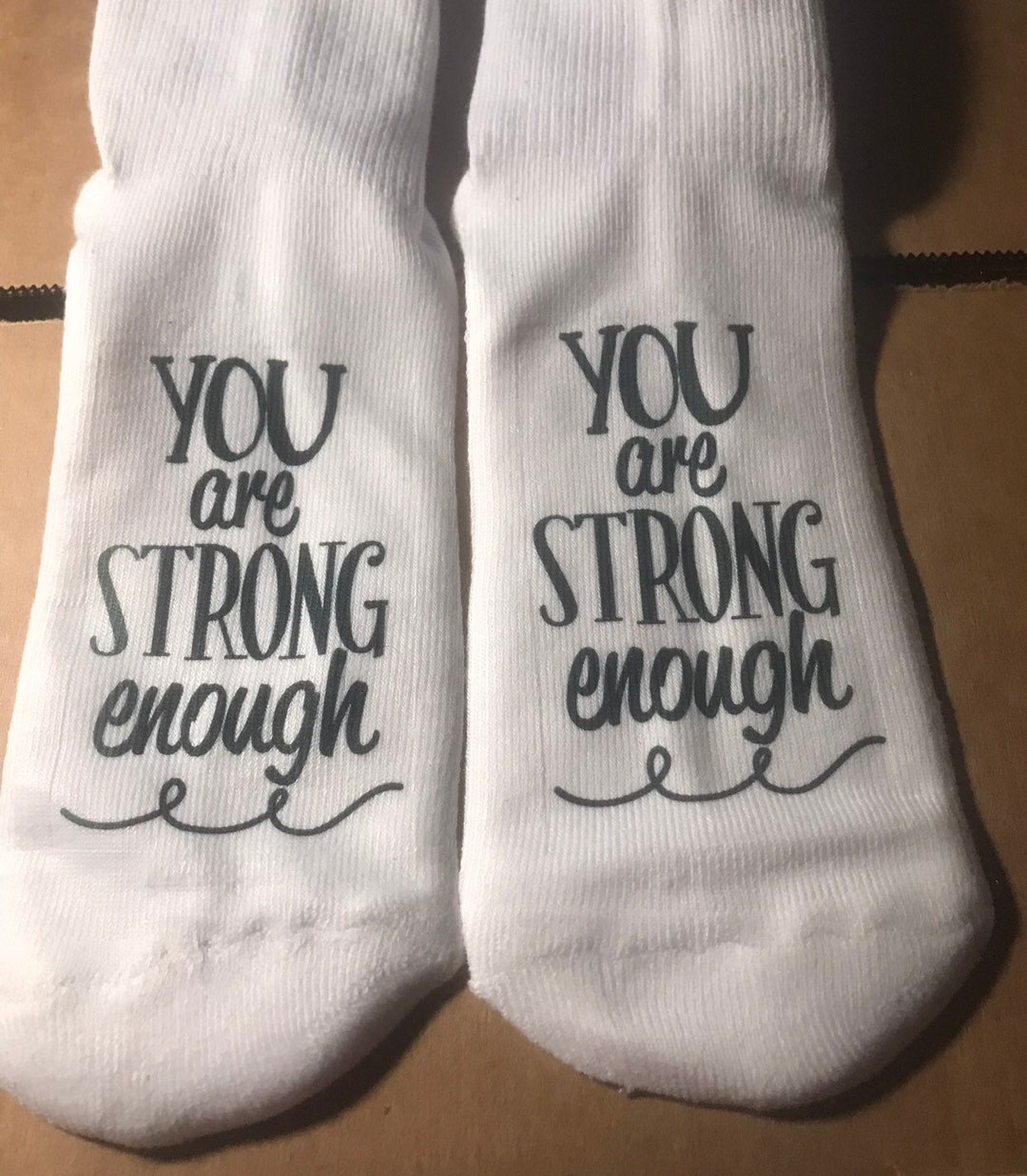 You Are Strong Enough - Motivational Socks - Lucky Socks - Custom Socks ...