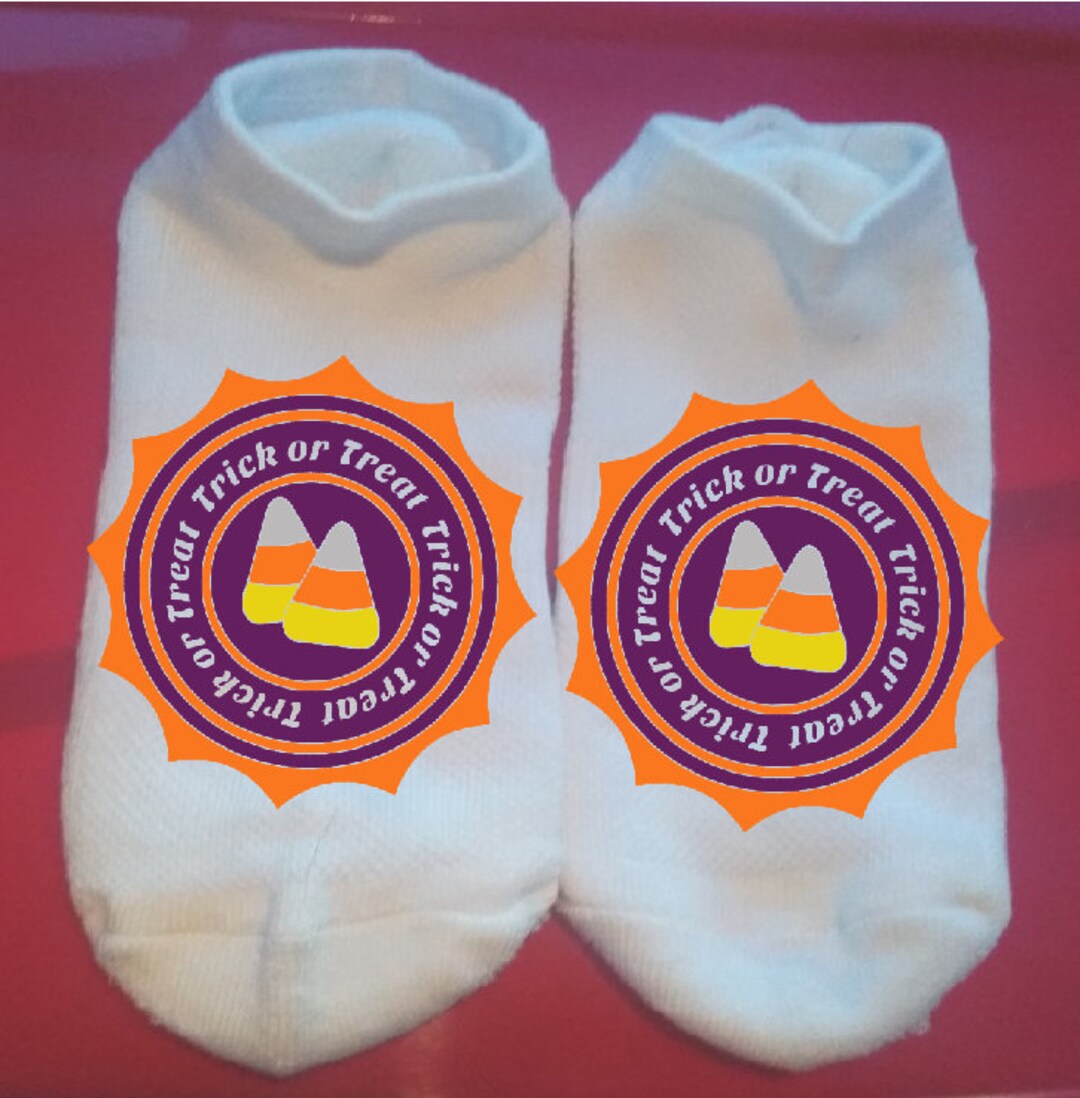 Trick or Treat Candy Corn Halloween Socks Holiday Socks - Etsy