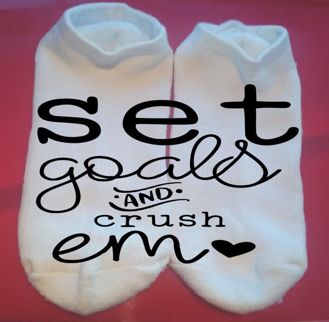 Set Goals and Crush Em Motivational Socks Lucky Socks Custom Socks Gift ...