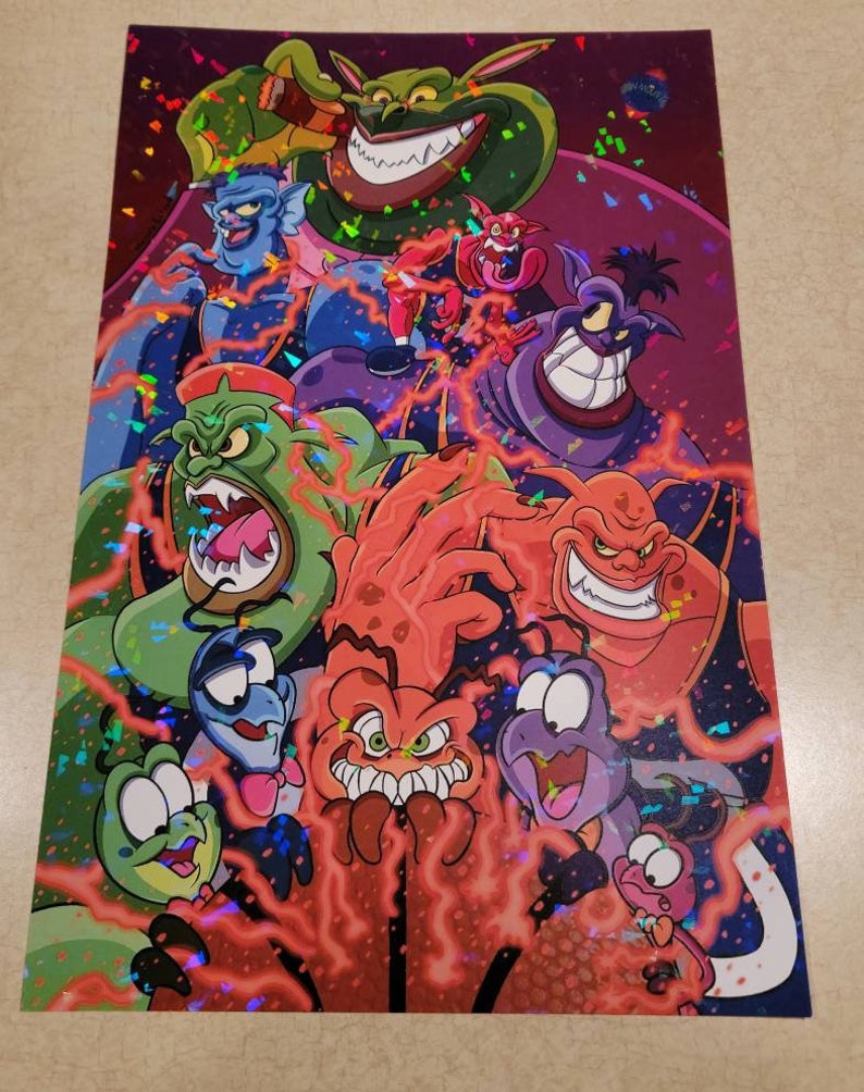 Monsters 'space Jam' Art Print - 2 Sizes - Glossy OR Holographic ...