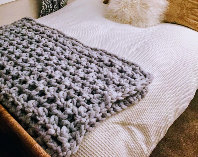 Fast Cozy Crocheted Jumbo Throw Blanket Pattern | Etsy