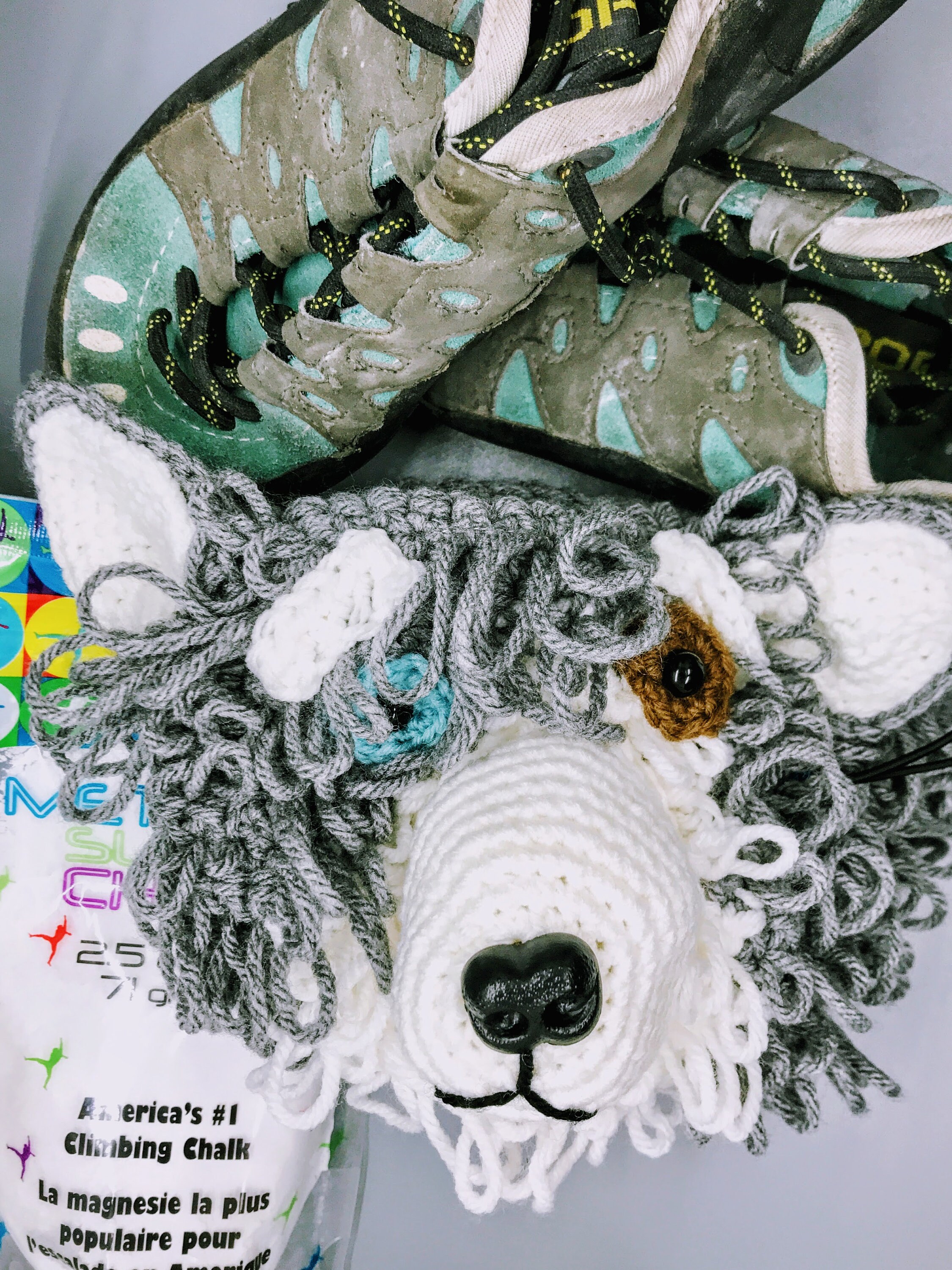 Happy Husky Crocheted Crag Dog Chalk Bag Storage Basket - Etsy