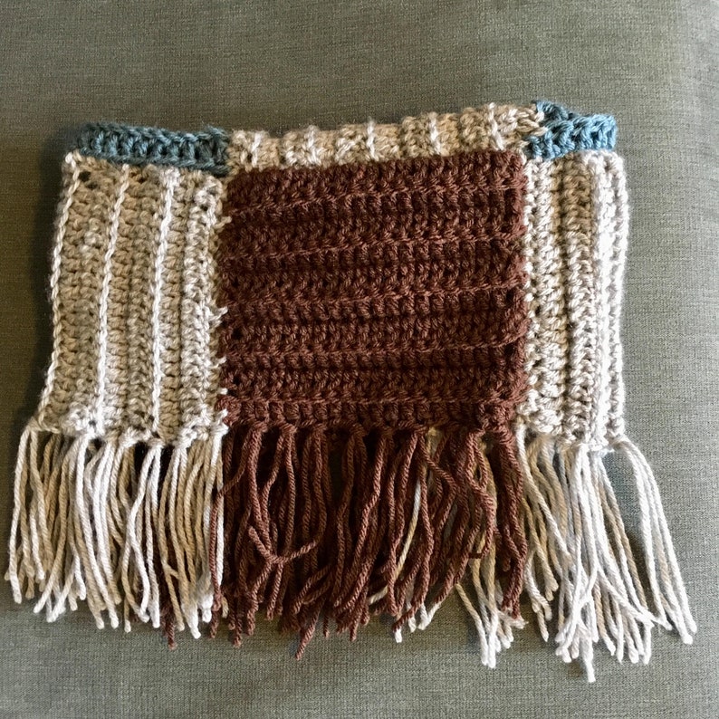 Patchwork Cowl With Fringe Crochet Pattern - Etsy
