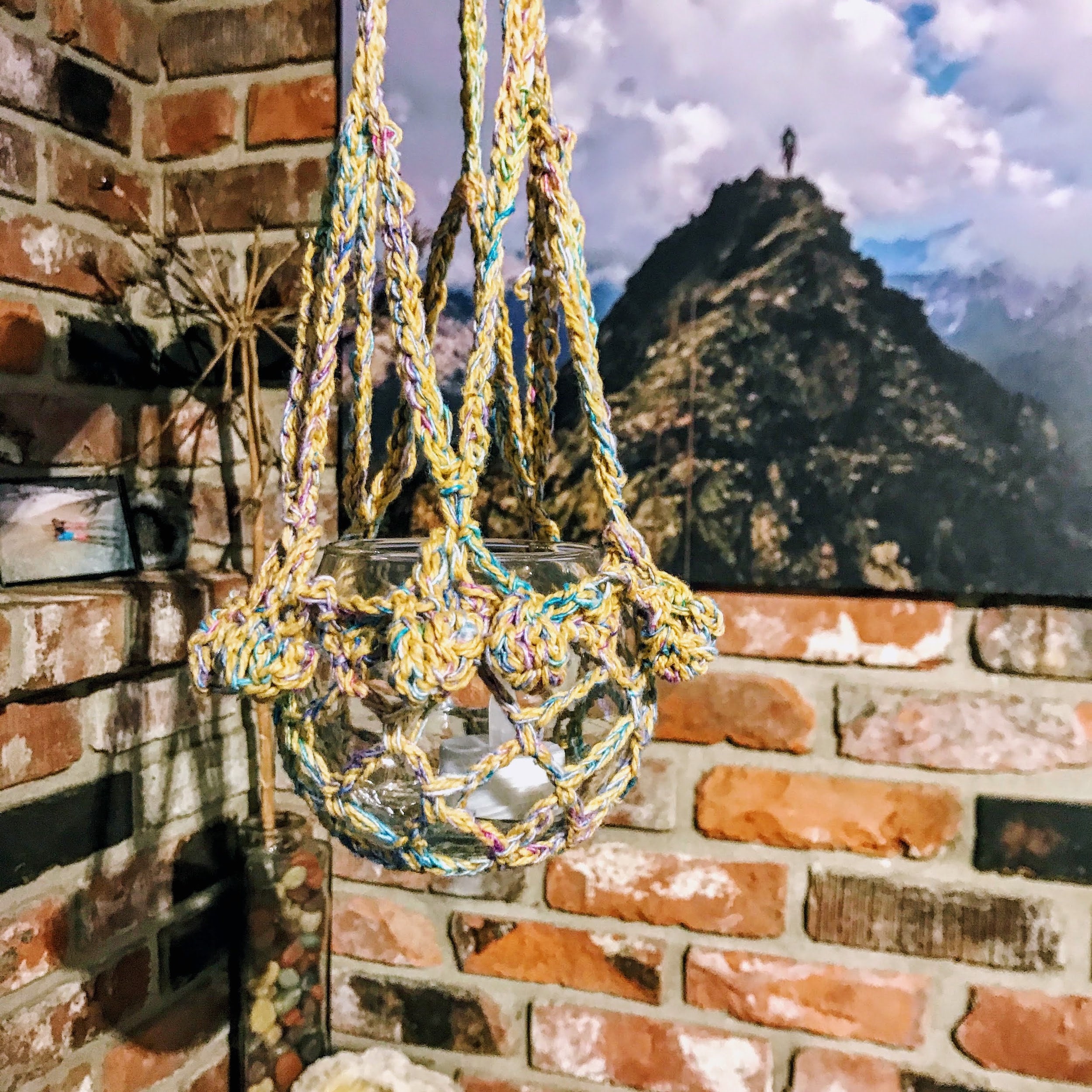 Boho Crocheted Candle Holder PATTERN Home Decor | Etsy