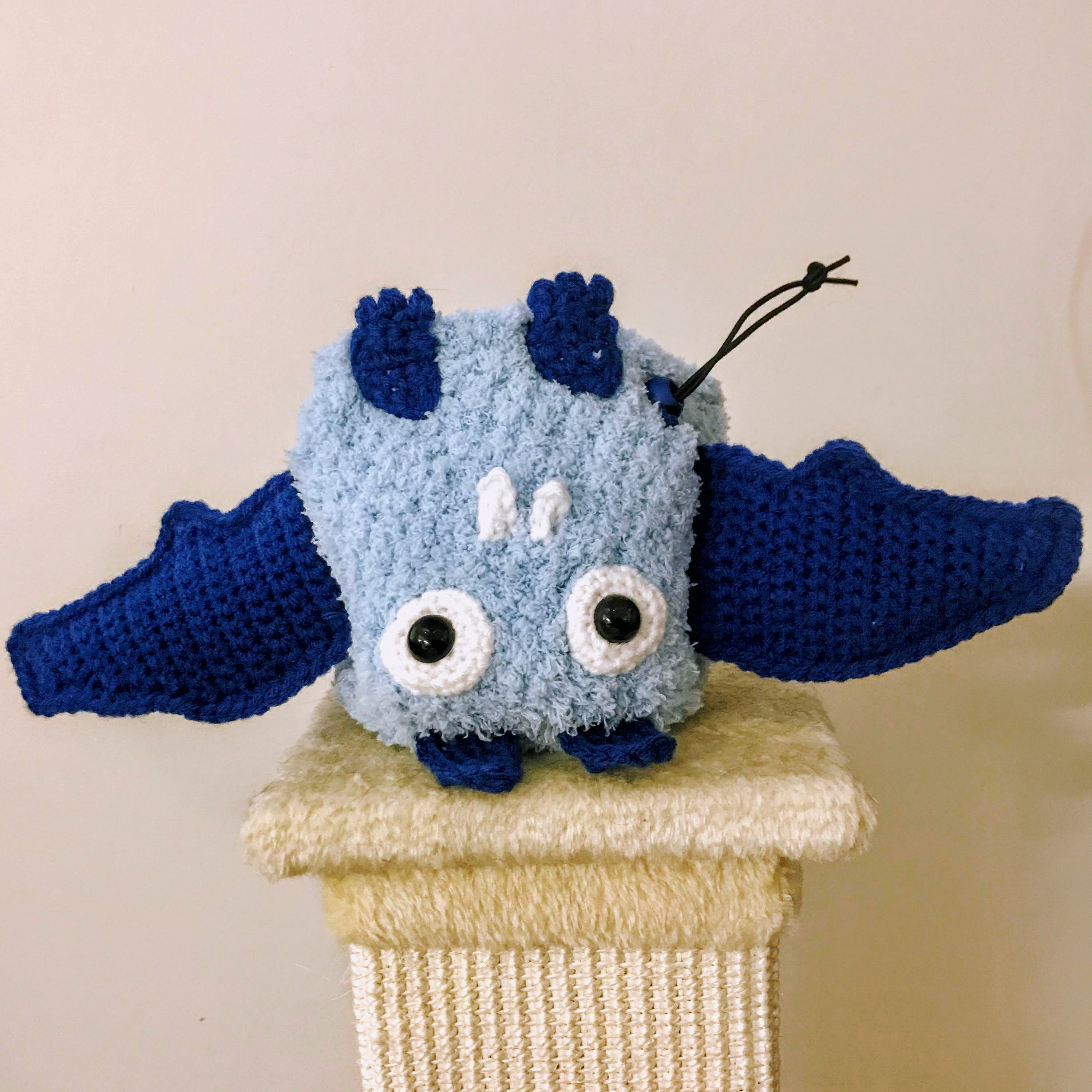 Furry Fanged Bat Crocheted Chalk Bag Pattern for Rock - Etsy