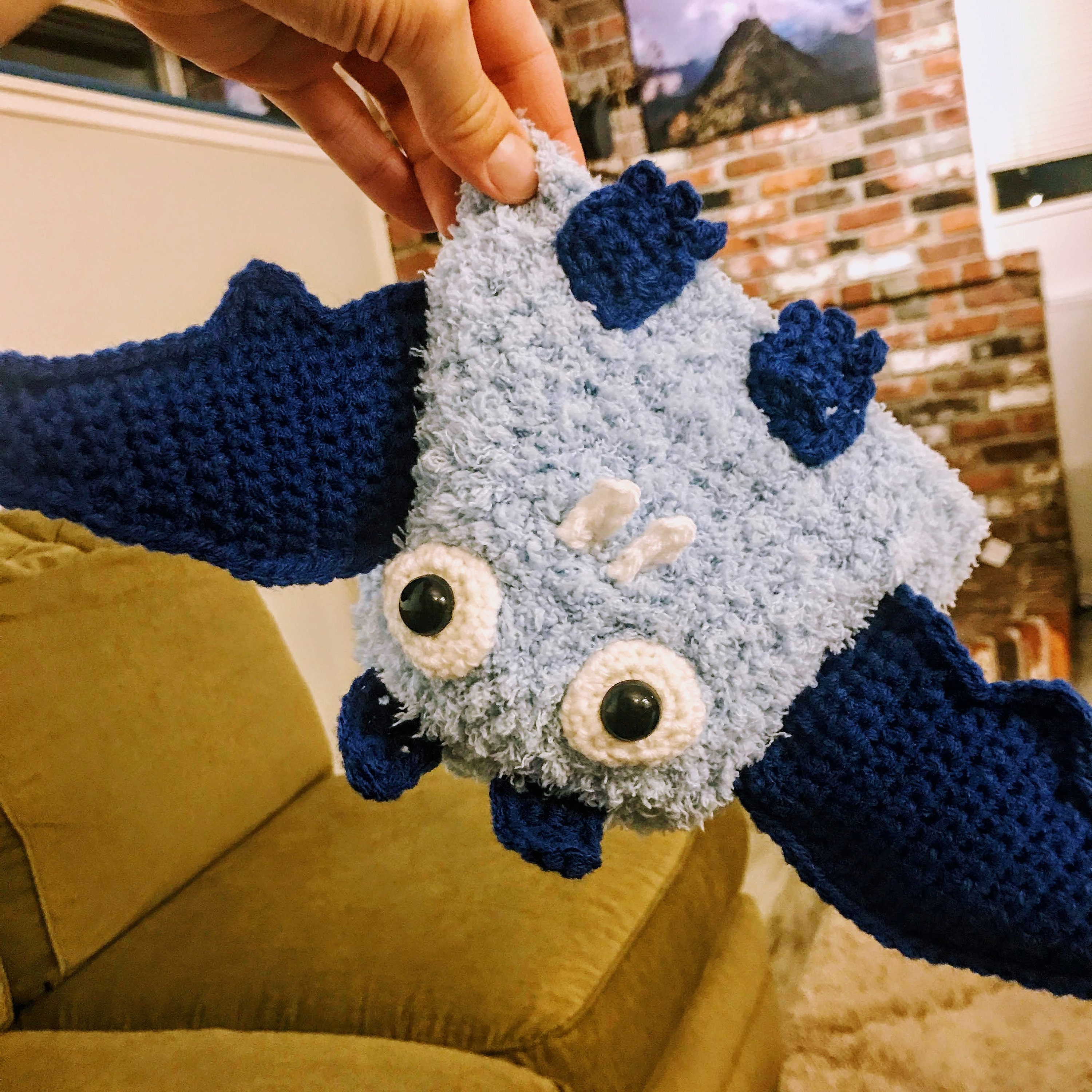 Furry, Fanged Bat Crocheted Chalk Bag Pattern for Rock Climbing - Etsy