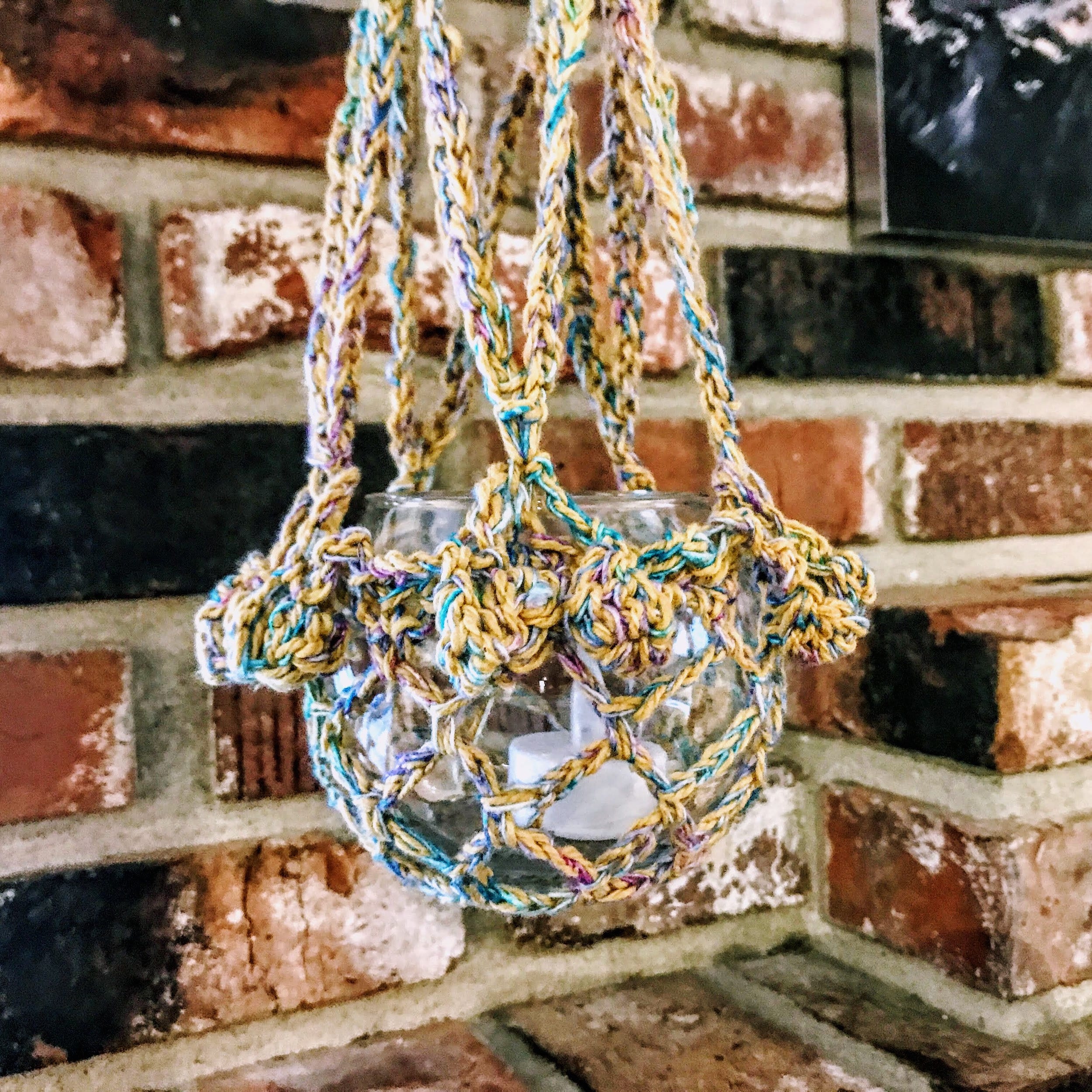 Boho Crocheted Candle Holder PATTERN Home Decor - Etsy