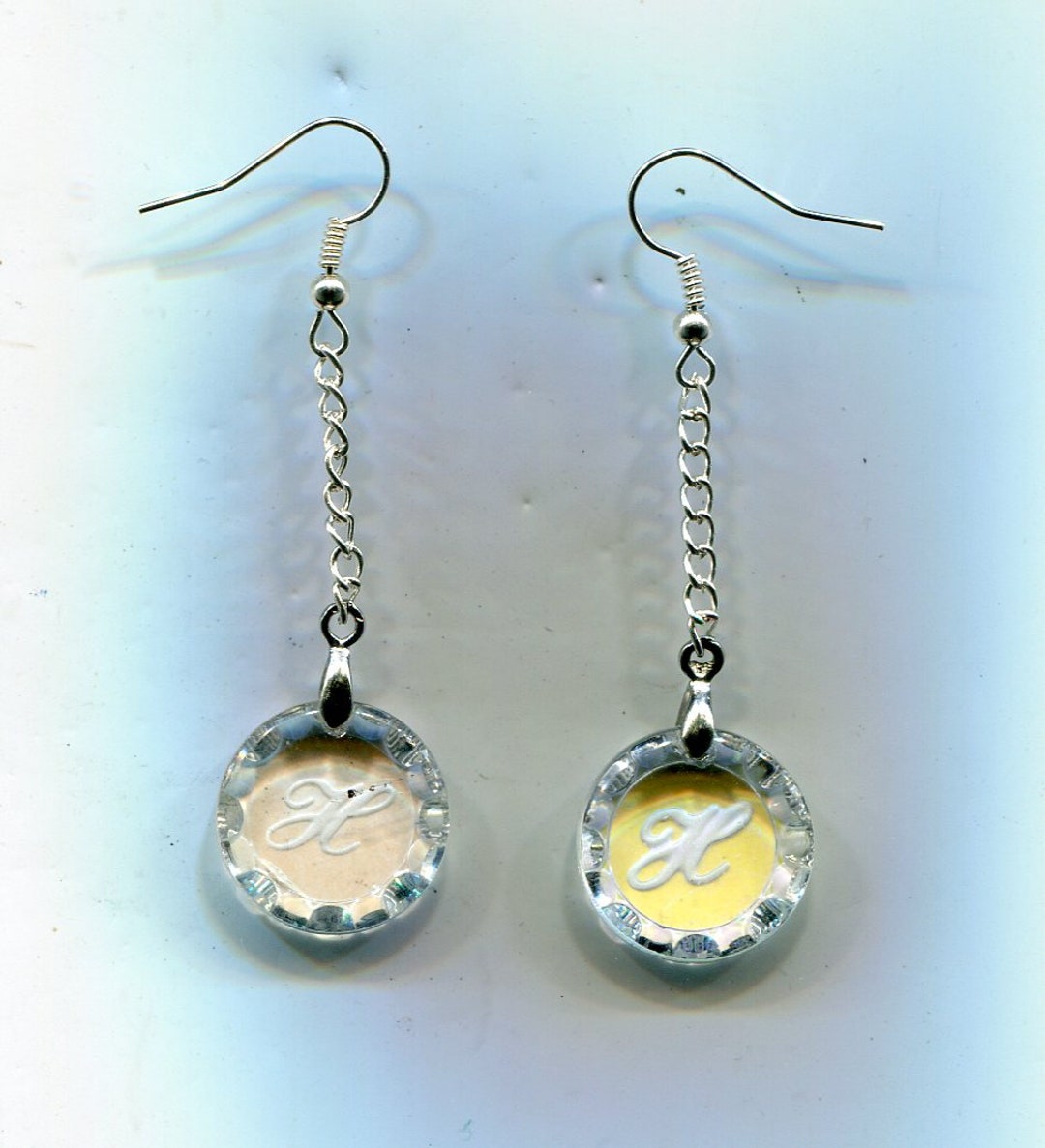 Handmade Glass Earrings Letter H Crystal AB Matte 62 X 18 Mm - Etsy